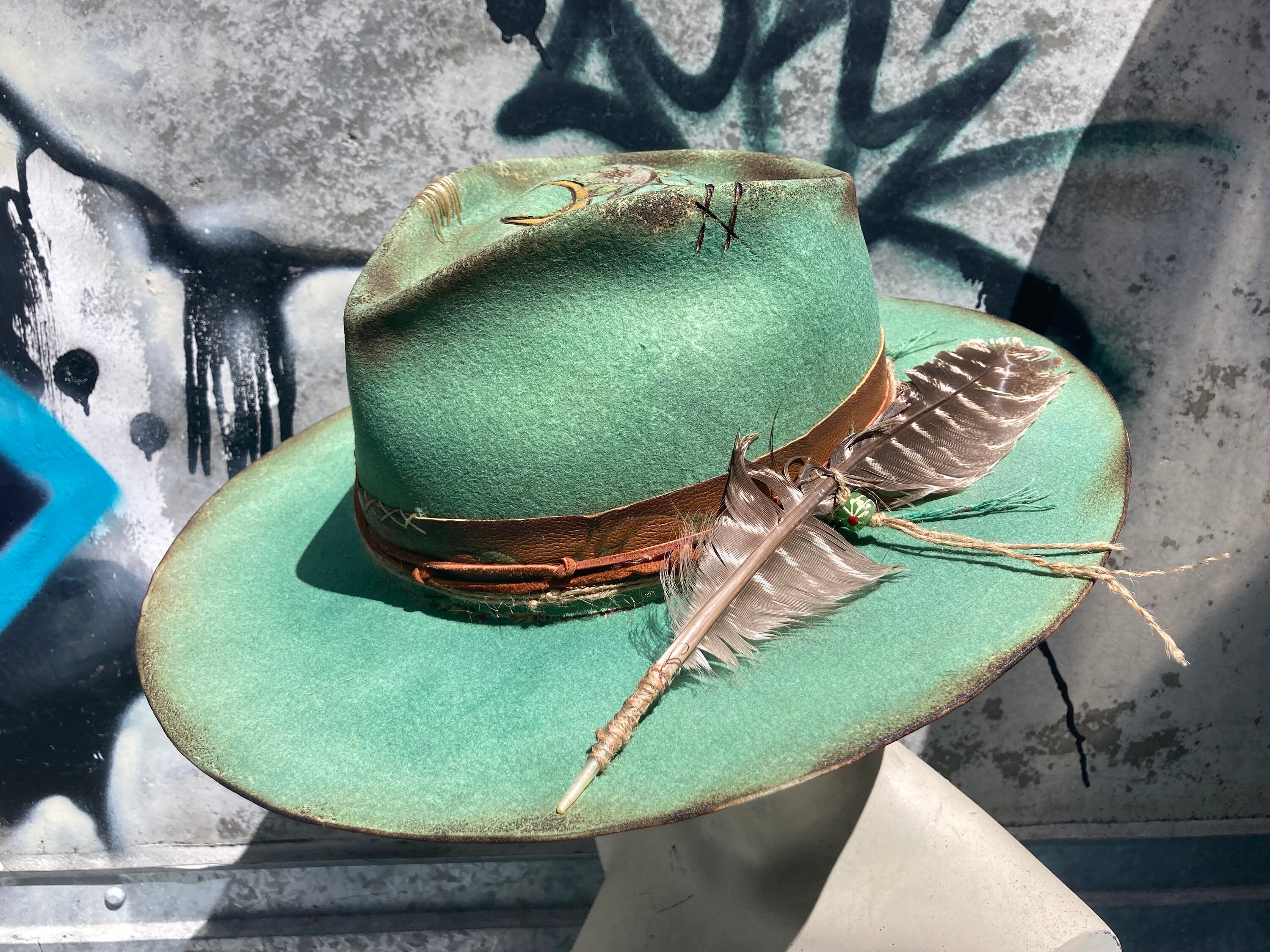 Burned Distressed Custom Festival Hat - Etsy