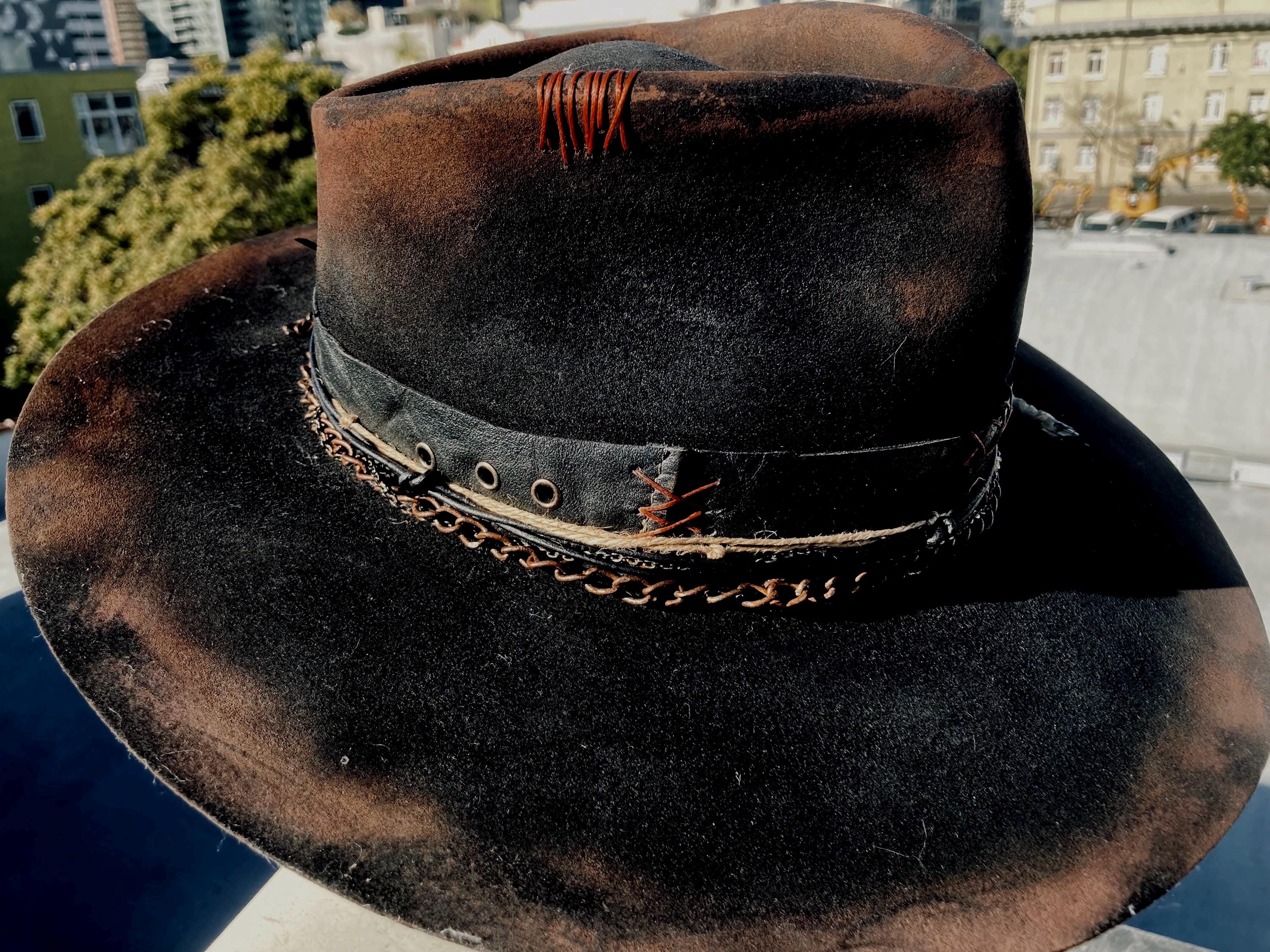 BAD to the BONE Custom Vintage Distressed Cowboy Hat - Etsy