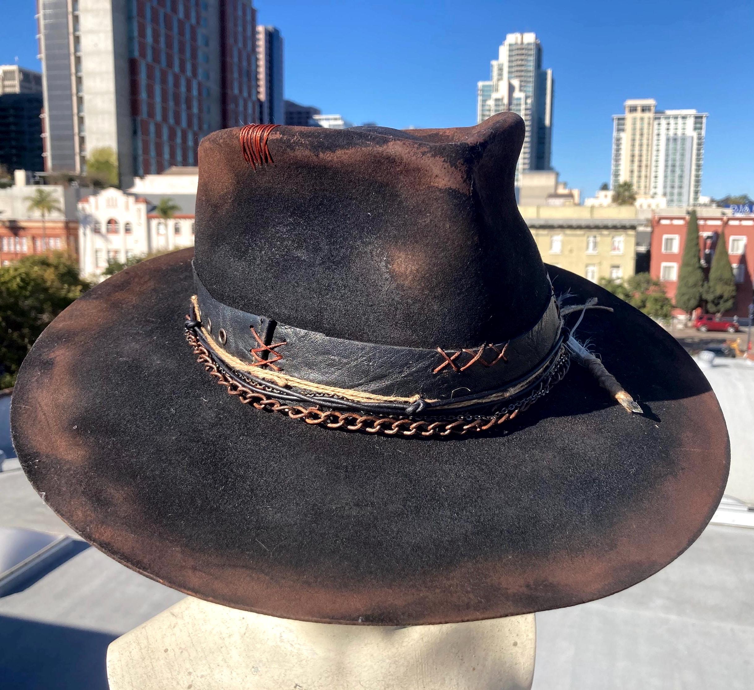 BAD to the BONE Custom Vintage Distressed Cowboy Hat - Etsy