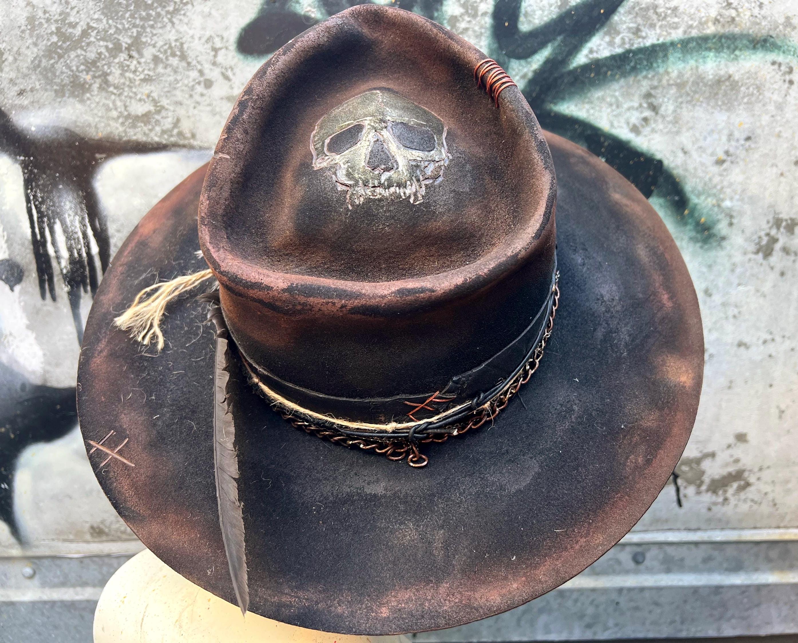 BAD to the BONE Custom Vintage Distressed Cowboy Hat - Etsy