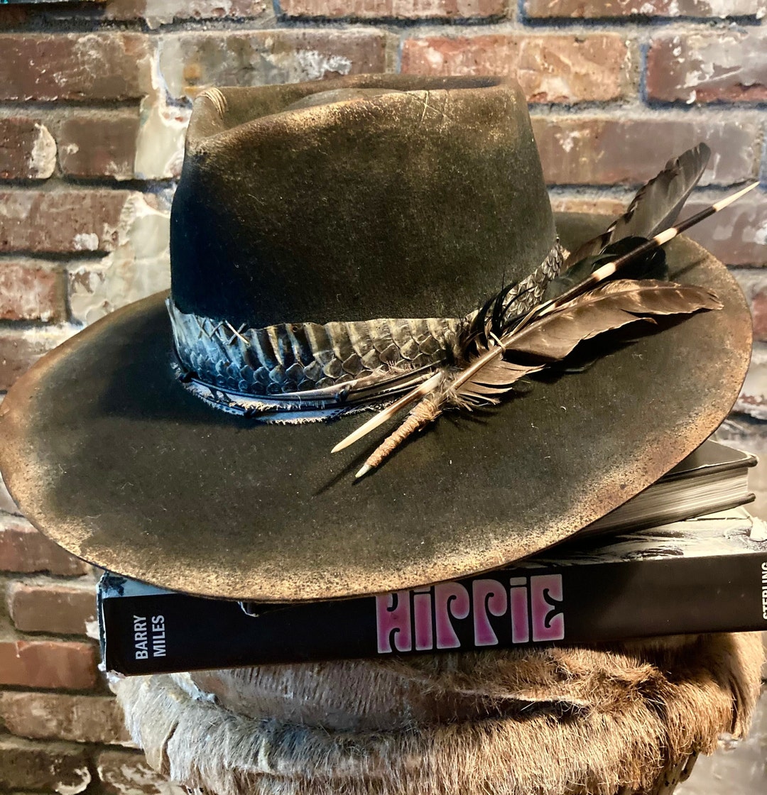BAD to the BONE Distressed Cowboy Hat - Etsy