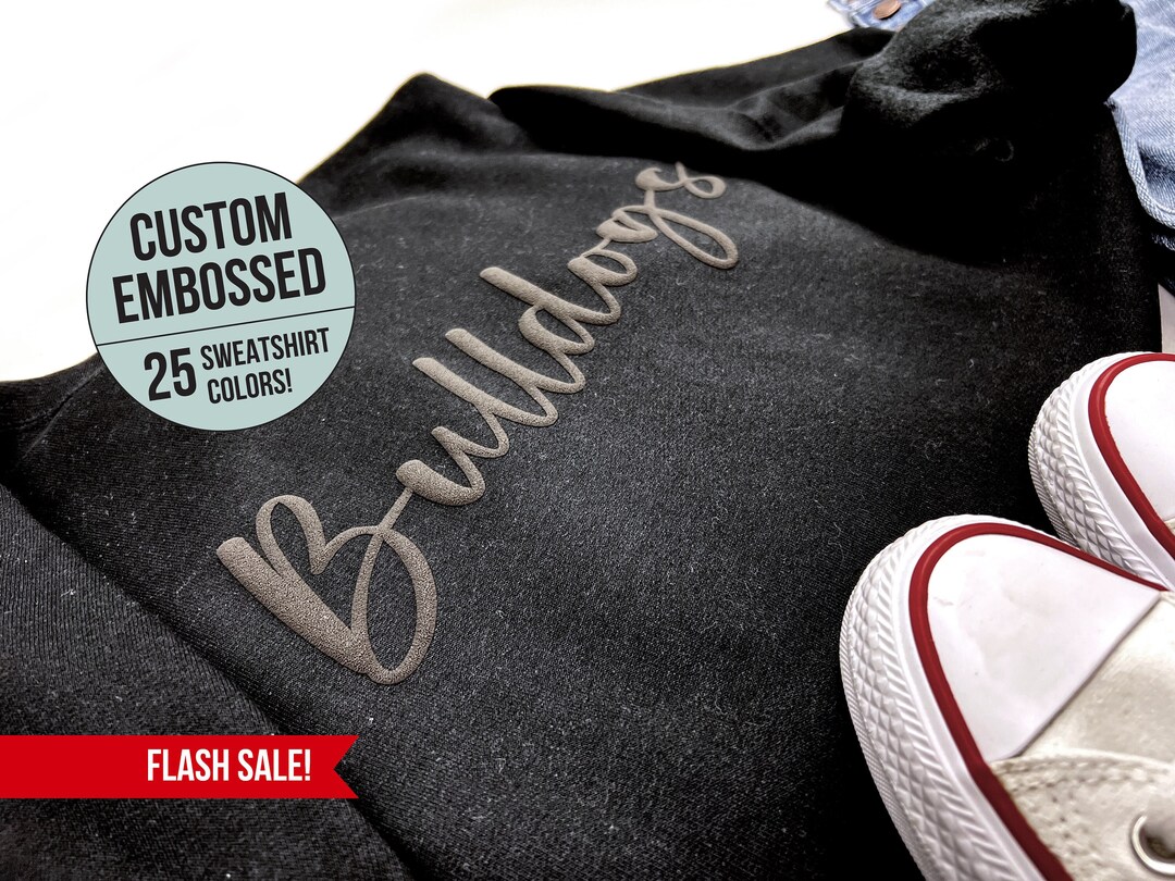 Custom School Mascot Sweatshirt, Embossed Team Mascot Sweatshirts, Puff ...