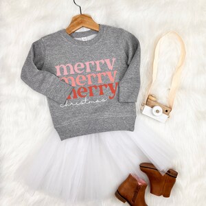 Merry Sweatshirt for Kids, Toddler Girl Christmas Sweater, Holiday ...
