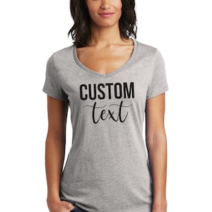 Custom Shirt, Gift for Her, Women's V-neck Shirt Design, Custom T Shirt ...