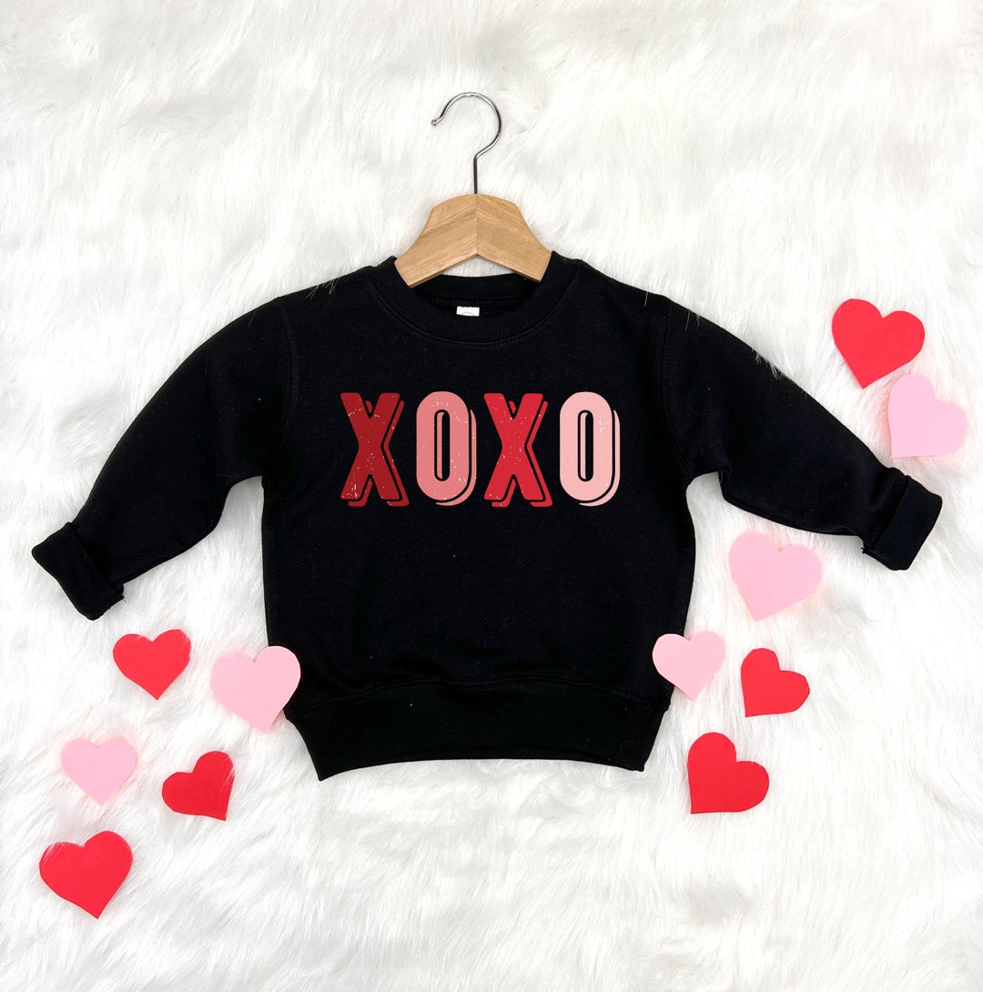 XOXO Sweatshirt, Toddler Valentines Day Shirt, Girls Valentine ...