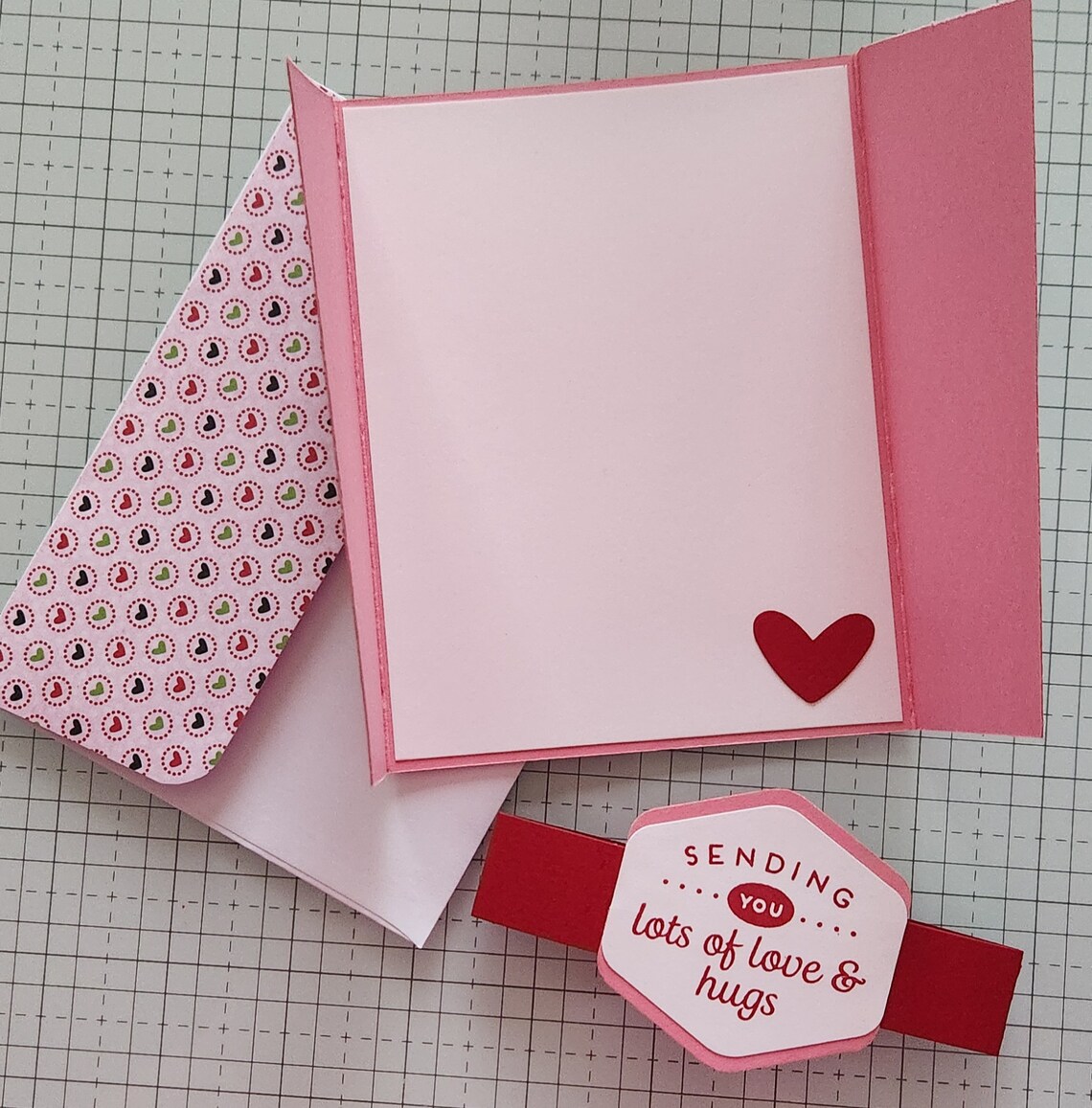 Fun Fold Sending LOVE CARD Stampin up Happy Trifold Abstract Cutout ...