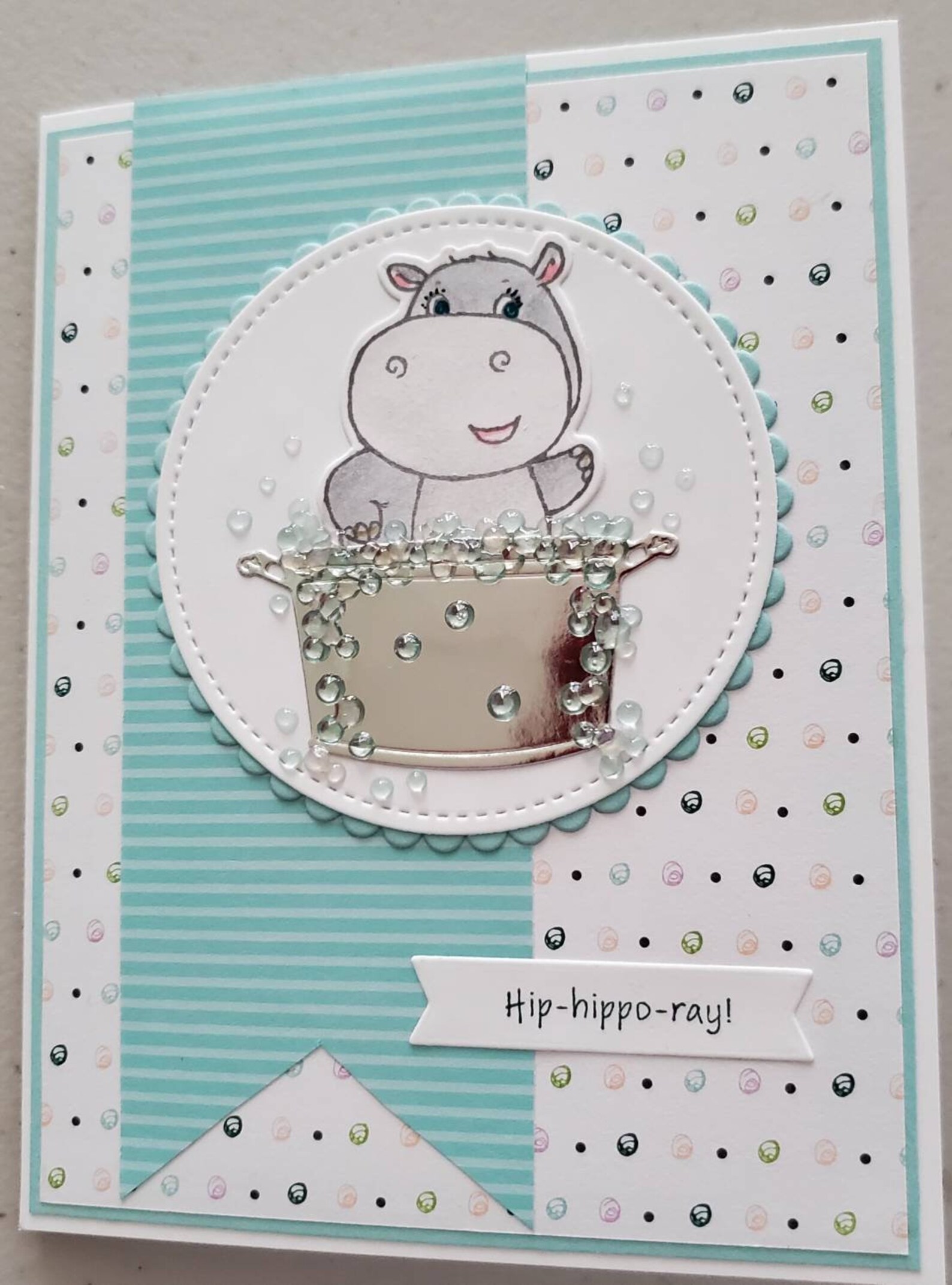 Handmade HIPPEST HIPPOS Bubbles Hip-hippo-ray Birthday Card Made With ...