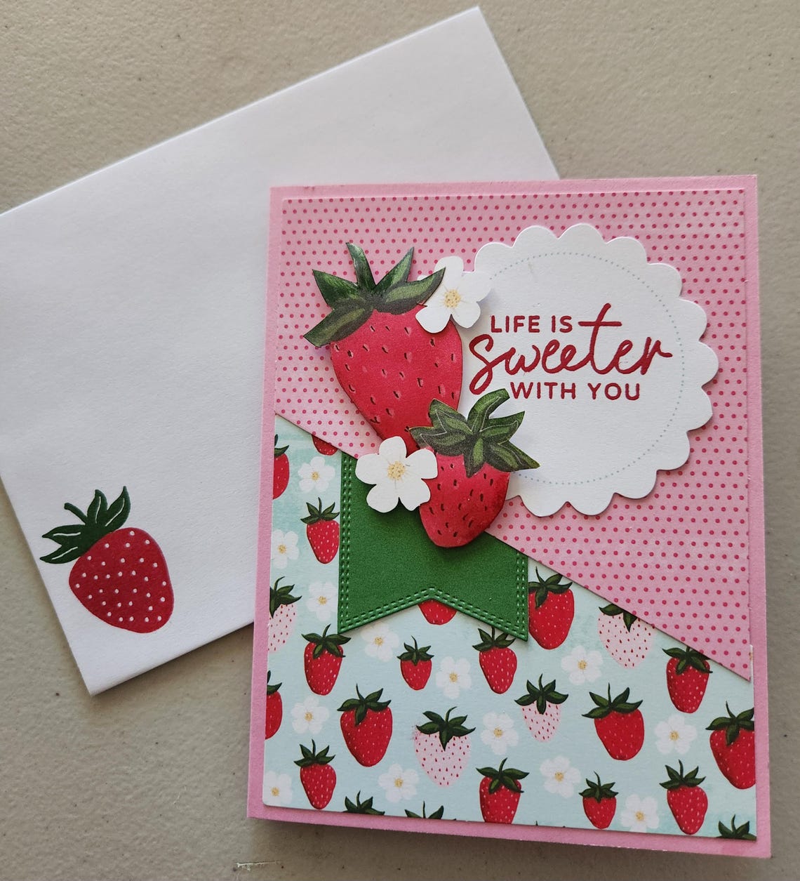 2 Handmade Stampin Up! Life is Sweeter With You Cards Paper Pumpkin ...