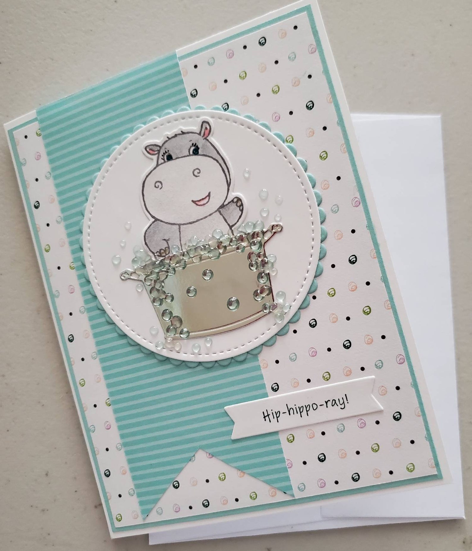 Handmade HIPPEST HIPPOS Bubbles Hip-hippo-ray Birthday Card Made With ...