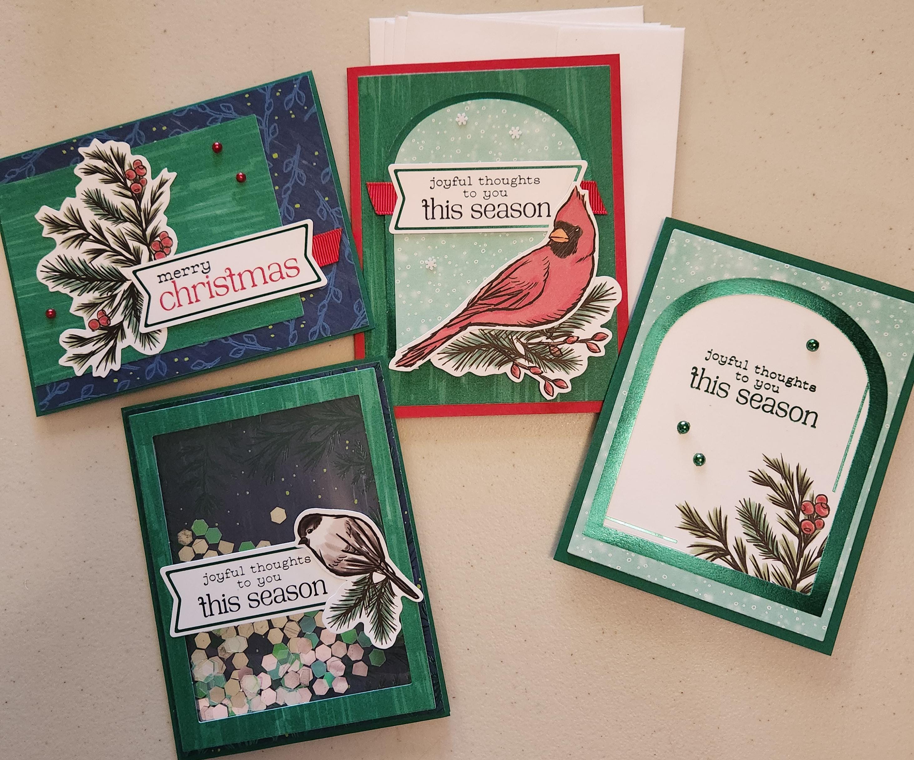 4 Handmade Christmas Greeting Cards, Stampin'up Paper Pumpkin ...