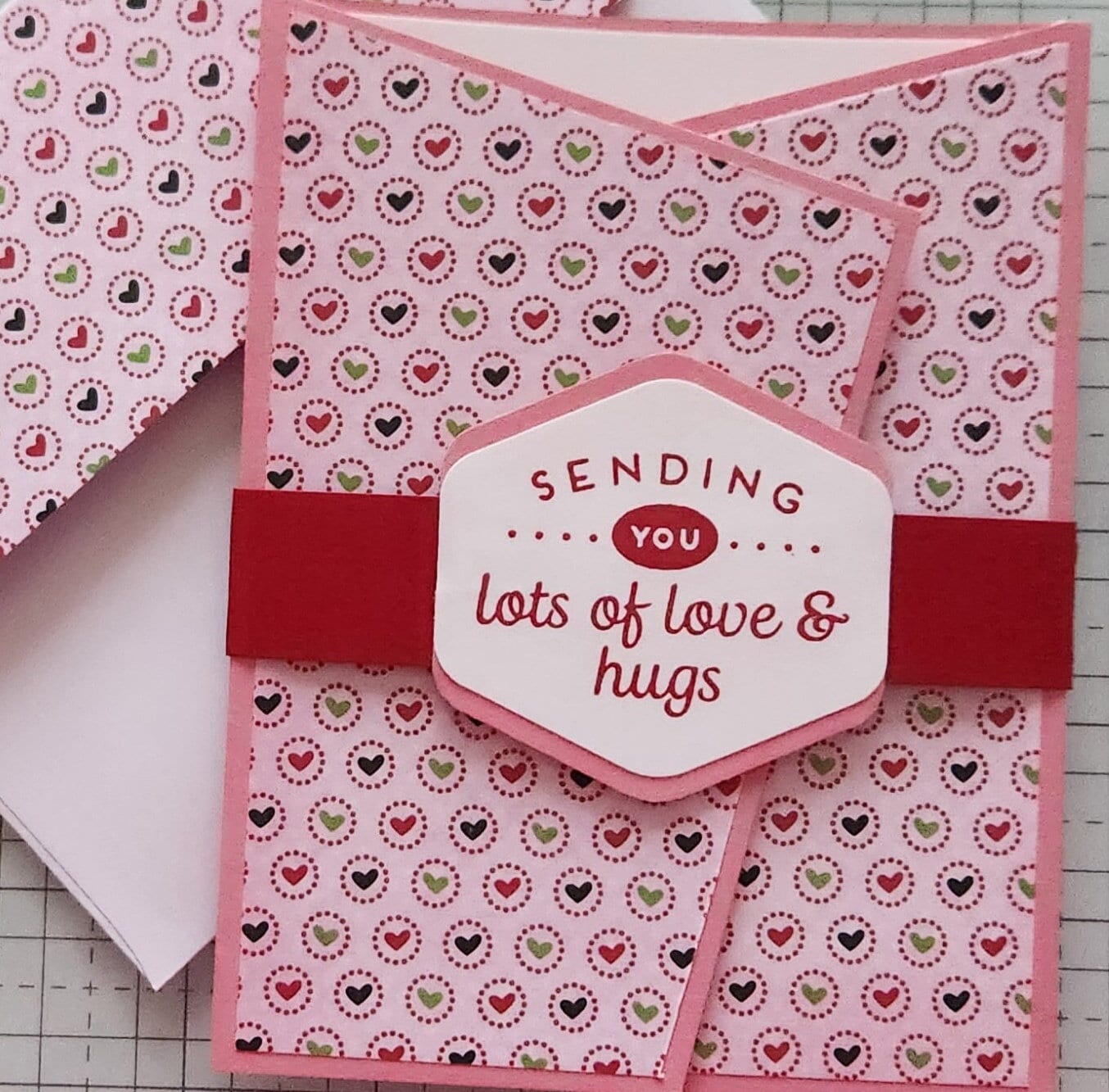 Fun Fold Sending LOVE CARD Stampin up Happy Trifold Abstract Cutout ...