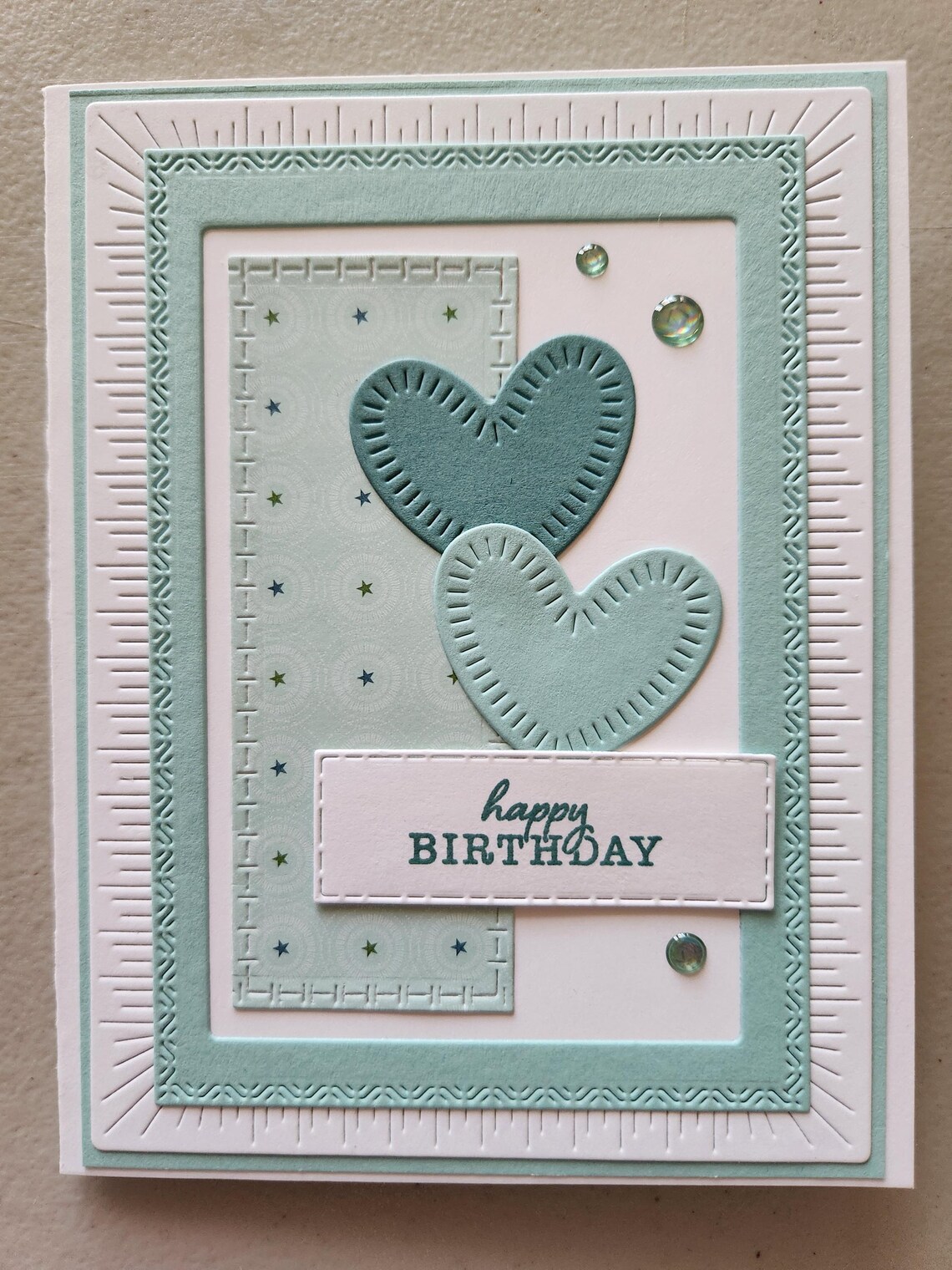 Handmade HAPPY BIRTHDAY Card Stampin Up! Keeping Tabs Thick White ...