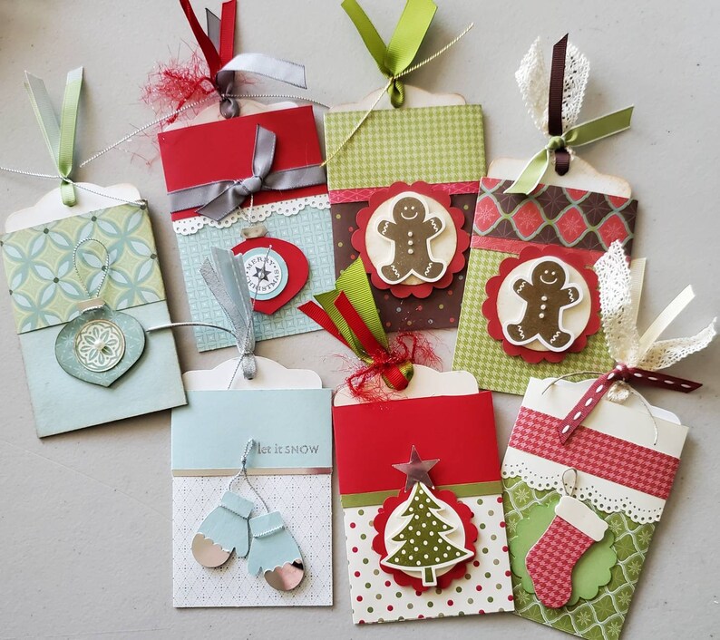 Handmade Holiday Christmas GIFT CARD HOLDER Card Stocking Gingerbread ...