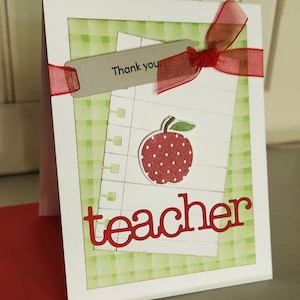 Handmade thank You Teacher Apple Thank You Appreciation Card With ...