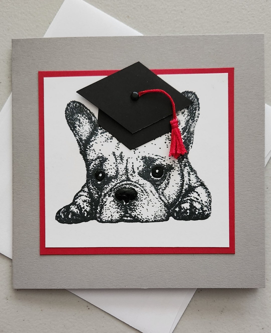 Handmade GRADUATION FRENCH BULLDOG Card *pick Your Colors* Made With ...