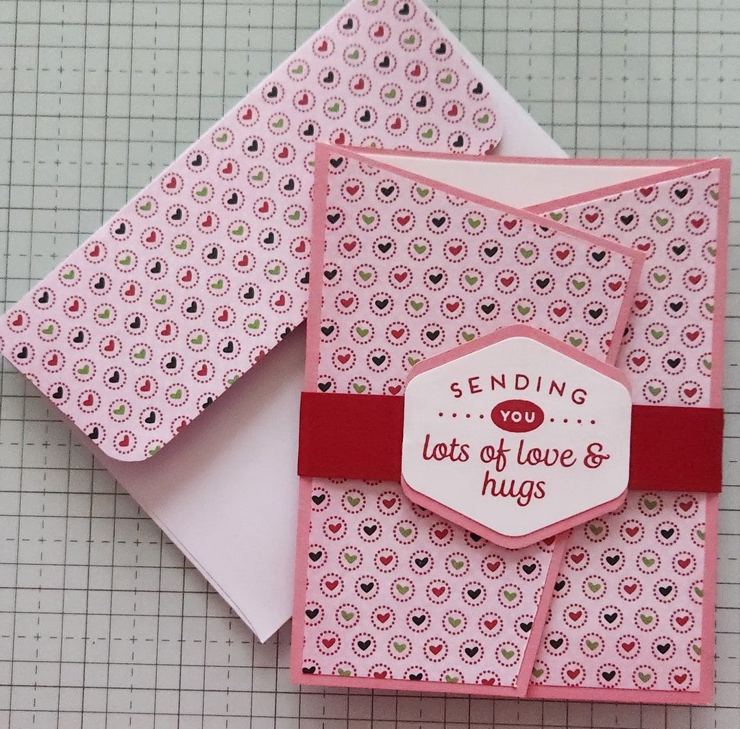 Fun Fold Sending LOVE CARD Stampin up Happy Trifold Abstract Cutout ...