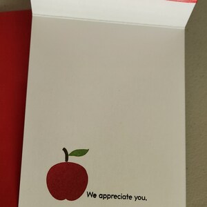 Handmade thank You Teacher Apple Thank You Appreciation Card With ...