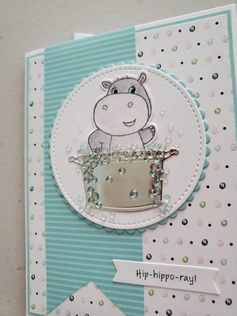 Handmade HIPPEST HIPPOS Bubbles Hip-hippo-ray Birthday Card Made With ...