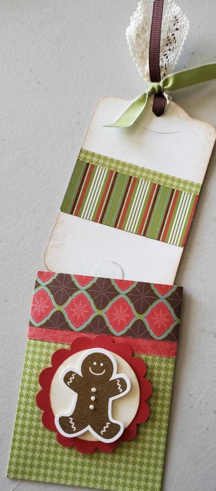 Handmade Holiday Christmas GIFT CARD HOLDER Card Stocking Gingerbread ...