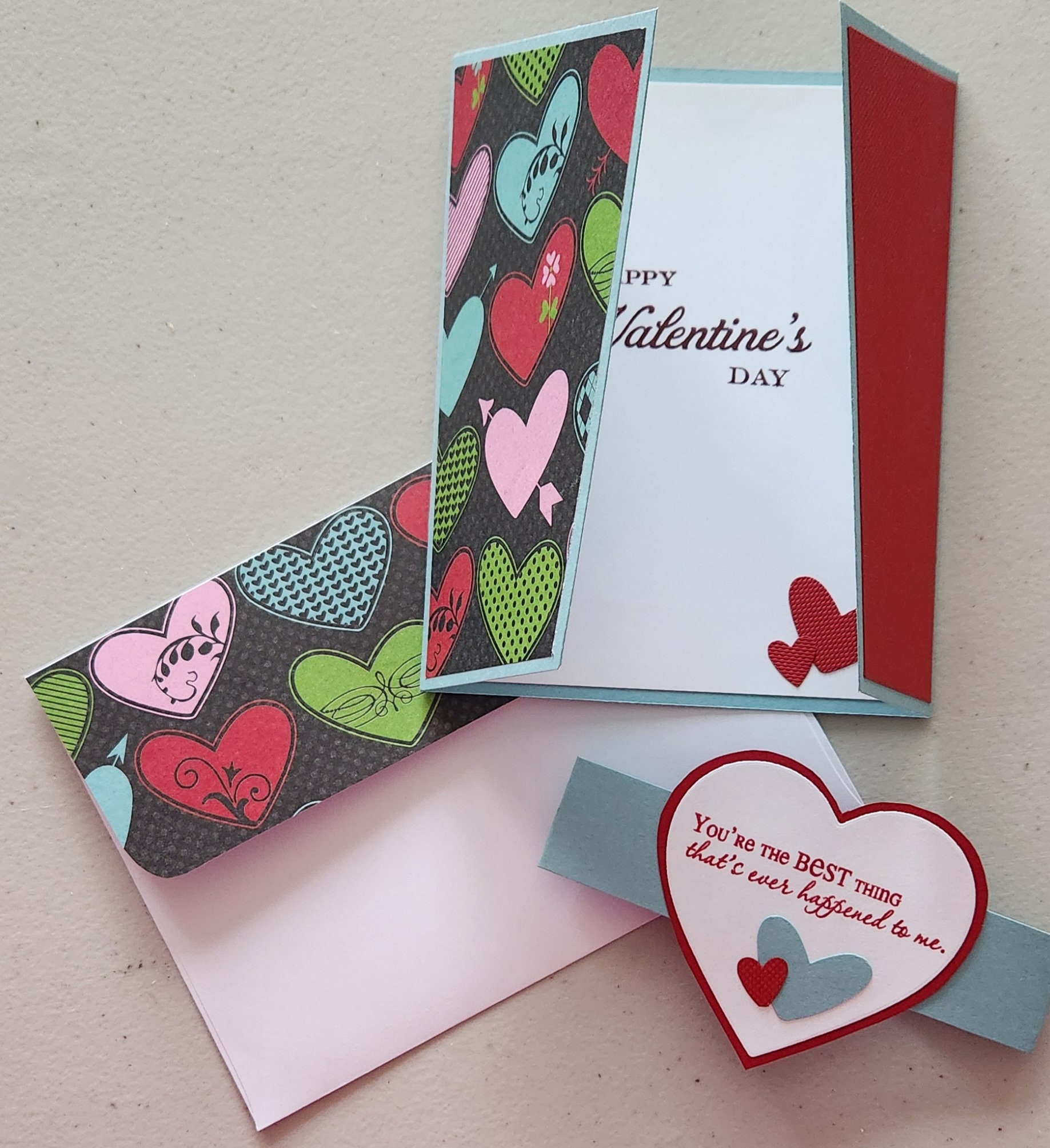 Fun Fold VALENTINE CARD Stampin up Baja Breeze Verve Happy Trifold ...