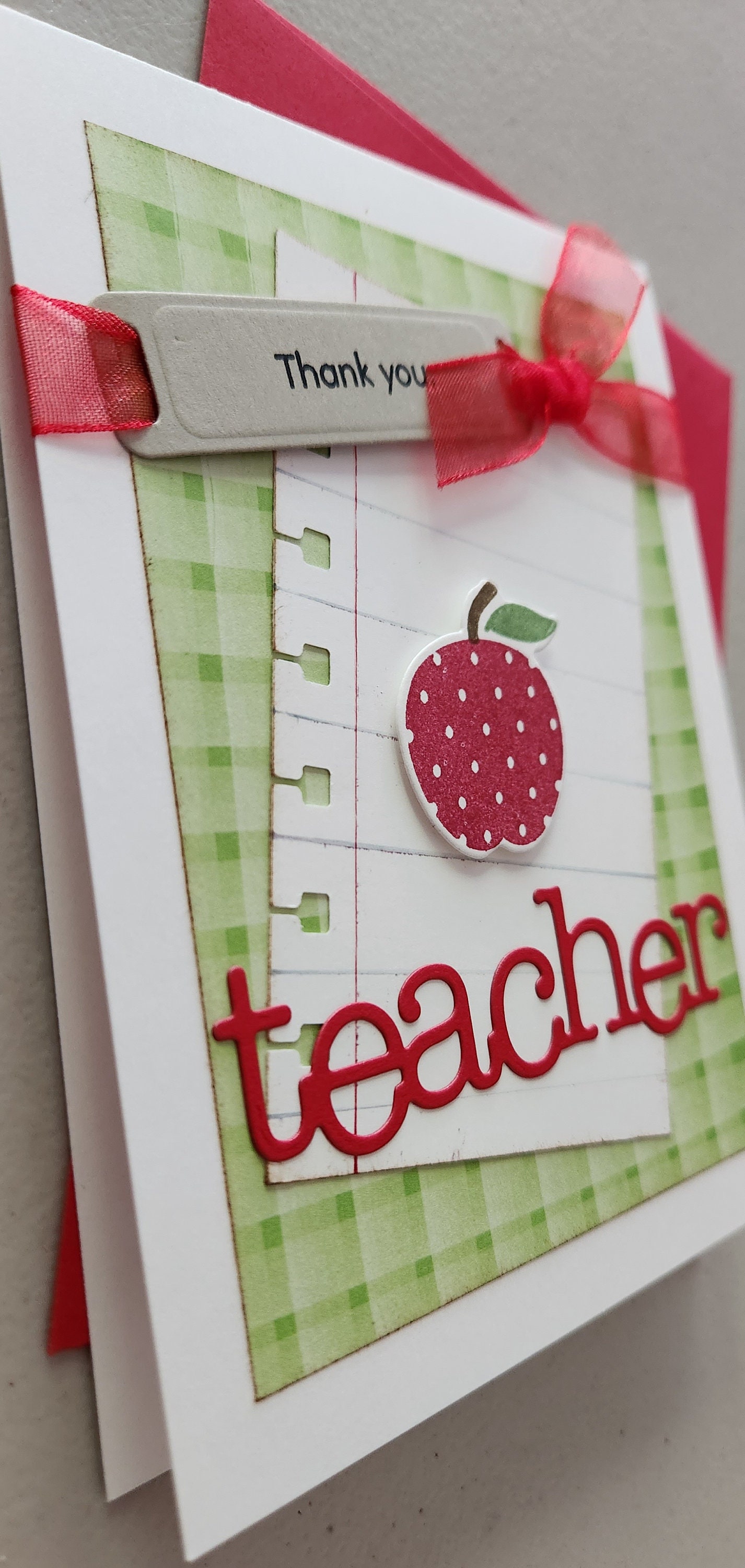 Handmade thank You Teacher Apple Thank You - Etsy