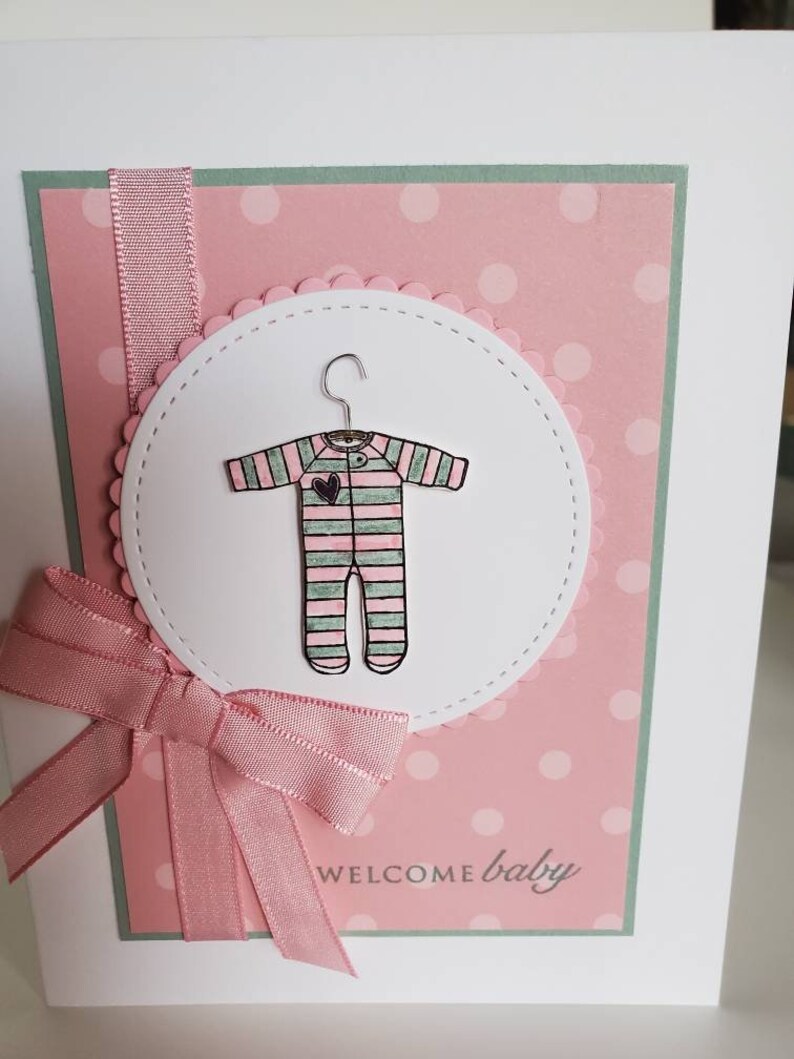 Handmade Welcome BABY Card With Wire Hanger Made With - Etsy