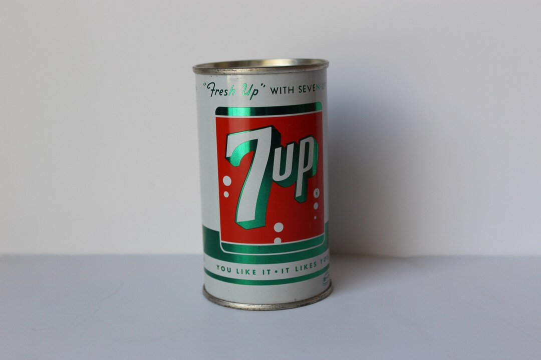 Vintage Seven up Tin Can 7up Penny Bank - Etsy