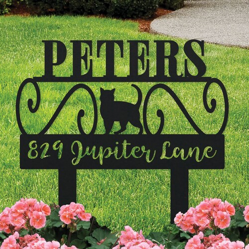 Custom Cat Address Sign for House Cat Decor for Home - Etsy