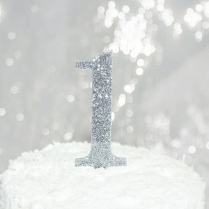 1 Cake Topper for First Birthday Cake Topper in Glitter Silver or Gold ...