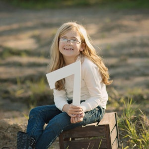 7 Sign Photo Prop for Seventh Birthday Photos for Kids - Wooden Number ...