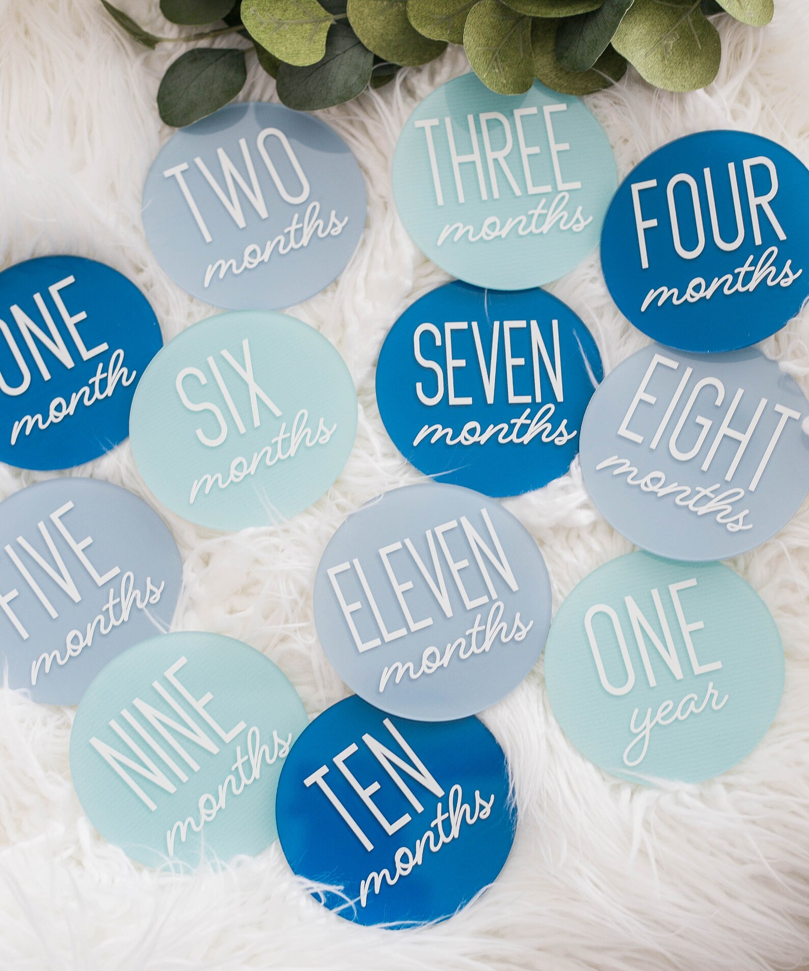 Month Baby Circles // SET of 12 Age Discs Milestone Acrylic - Etsy