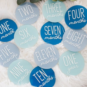 Month Baby Circles // SET of 12 Age Discs Milestone Acrylic Cards ...