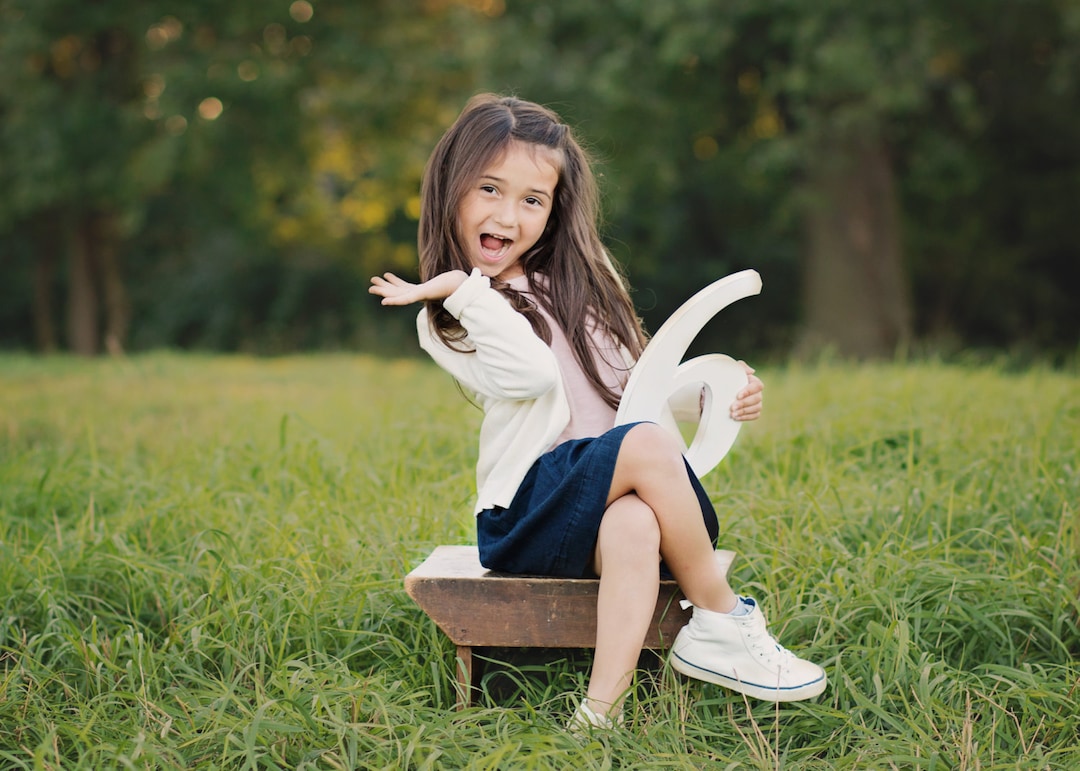 6 Sign Photo Prop for Sixth Birthday Photo Shoot for Kids - Wooden ...