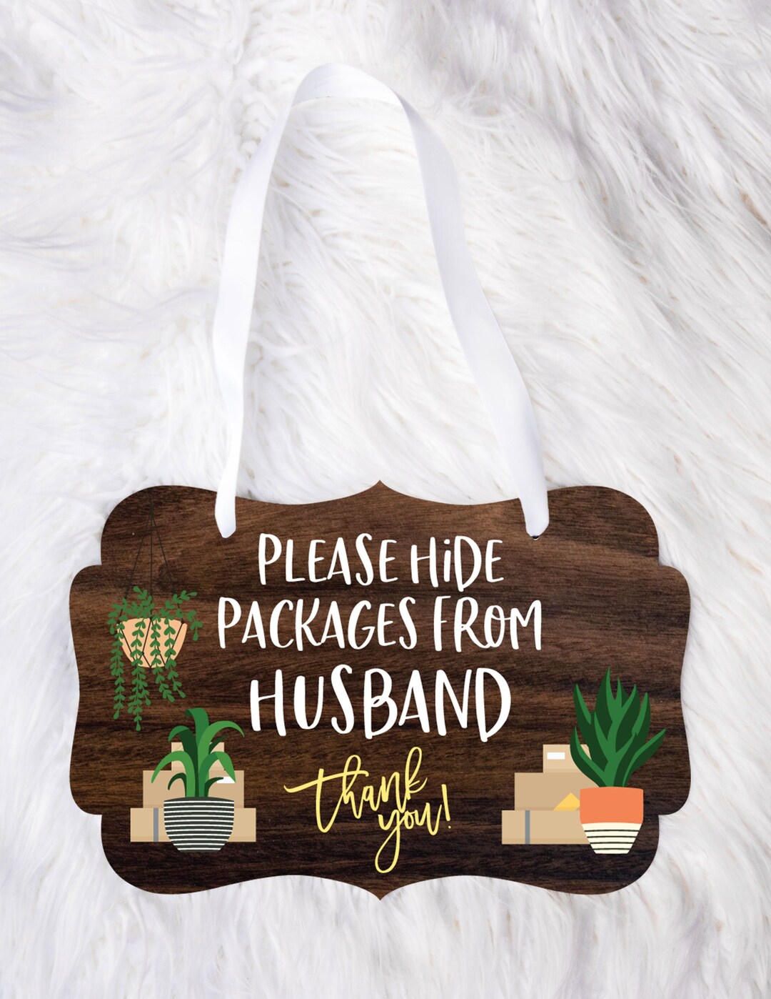 Wreath Door Sign, Doorbell Sign, Please Hide Packages, Funny Gift ...