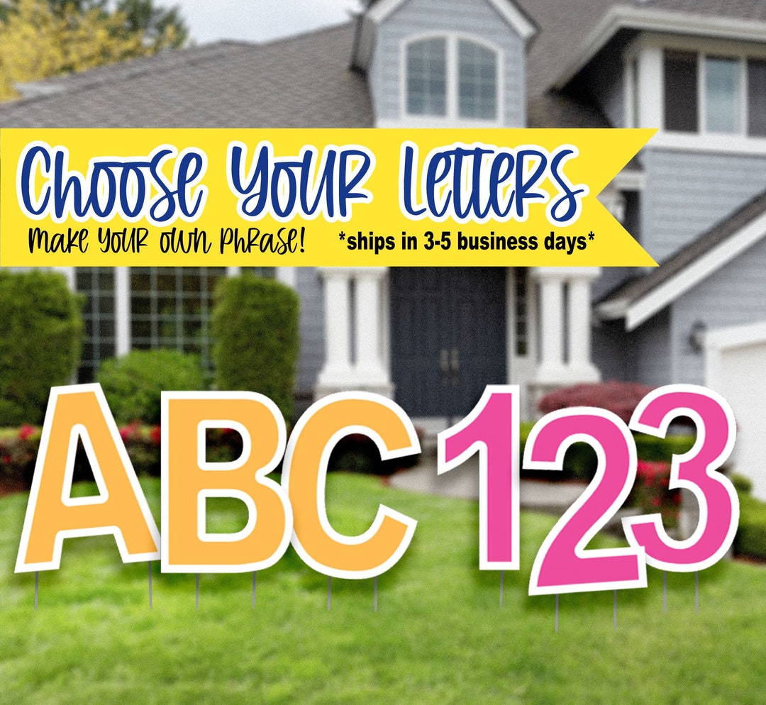 Single Letter Yard Sign, Custom Letters Each Letter ABC Birthday ...