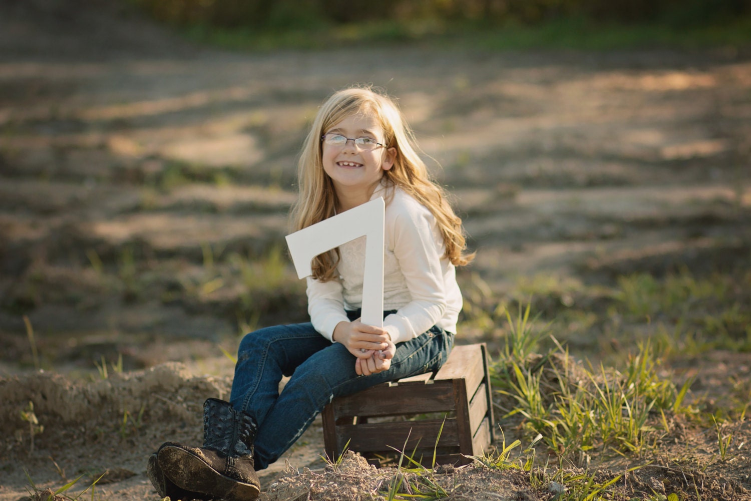 7 Sign Photo Prop for Seventh Birthday Photos for Kids - Wooden Number ...