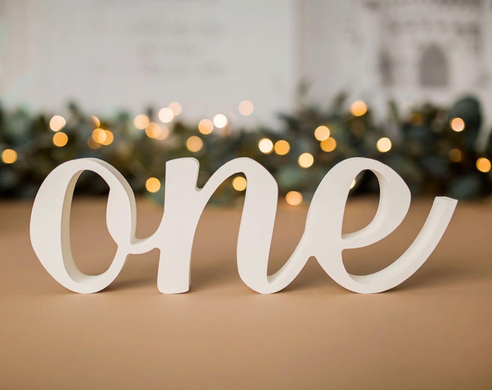 One Sign Photo Prop for First Birthday Photo Shoot for Baby - Wooden ...