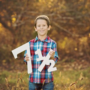 7 Sign Photo Prop for Seventh Birthday Photos for Kids - Wooden Number ...