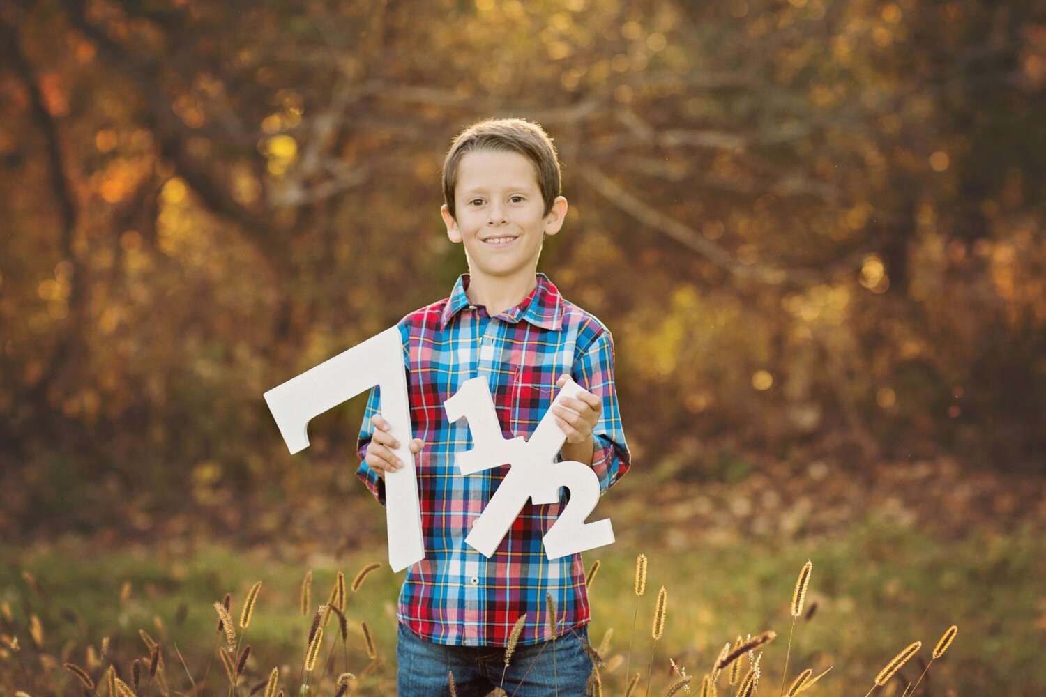 7 Sign Photo Prop for Seventh Birthday Photos for Kids - Wooden Number ...