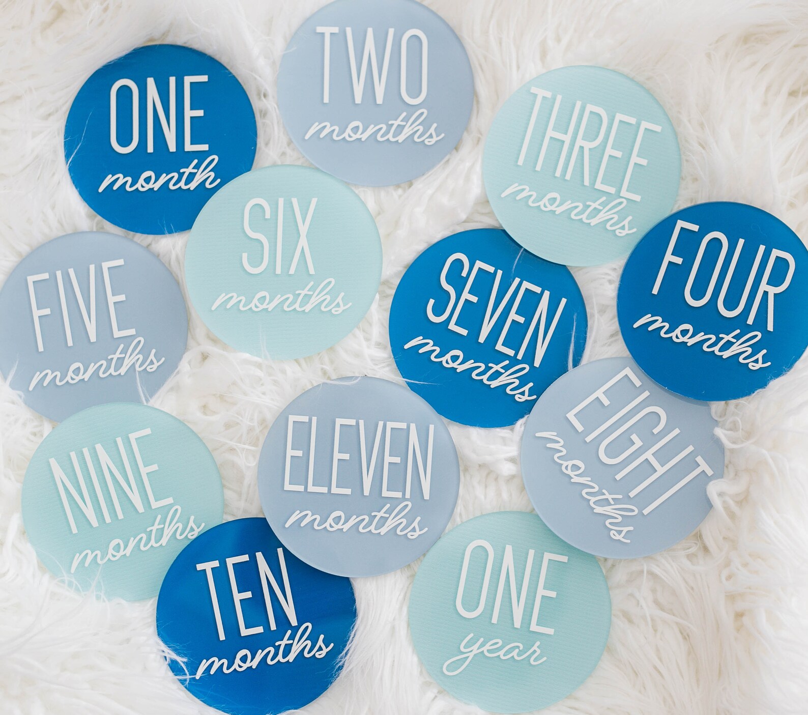 Month Baby Circles // SET of 12 Age Discs Milestone Acrylic - Etsy