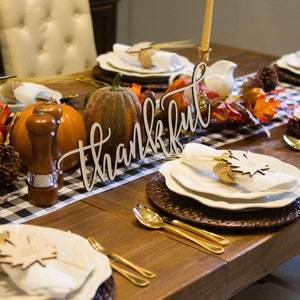 Thankful Sign for Thanksgiving Table Centerpiece or Home Decor, Wooden ...