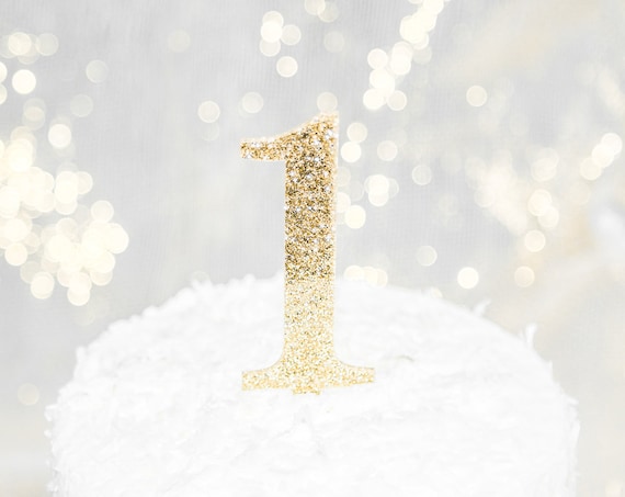 1 Cake Topper for First Birthday Cake Topper in Glitter Silver - Etsy
