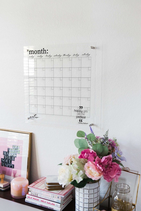 Acrylic Calendar Clear Calendar Dry Erase Family Calendar for - Etsy
