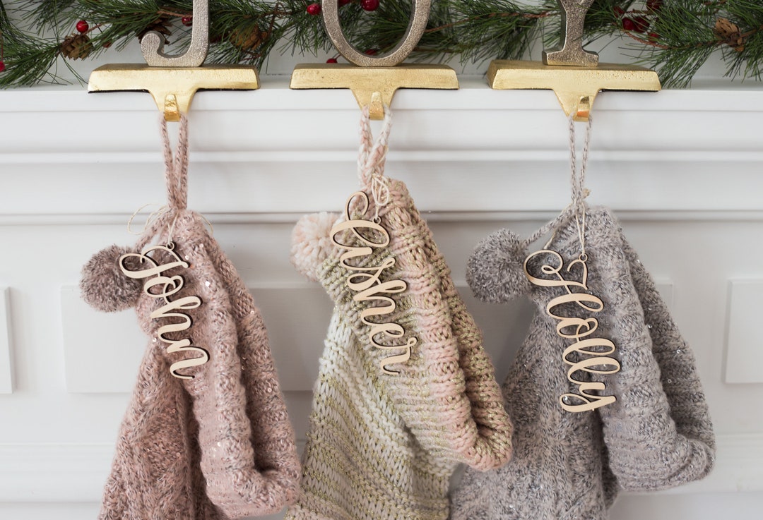 Wooden Names for Stocking, Christmas Stockings Name Cutout Kids Family ...