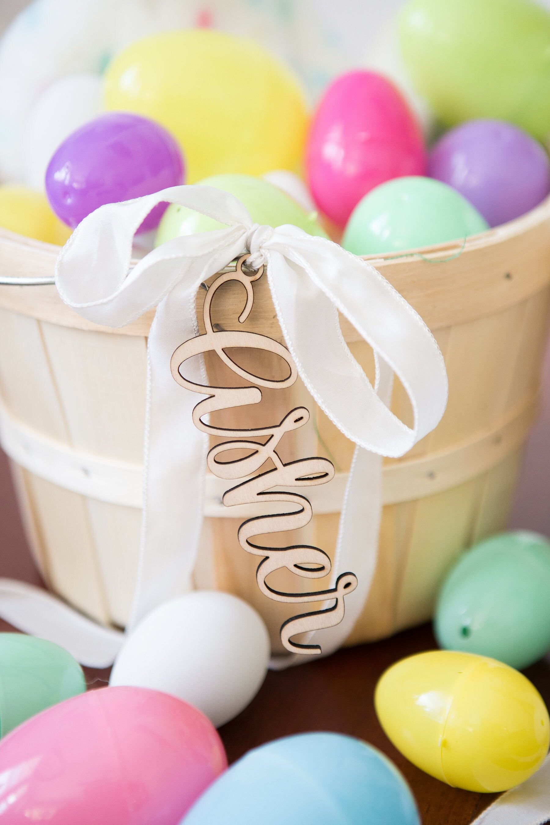 Easter Baskets With Names Wood Cutouts Kids Family - Etsy