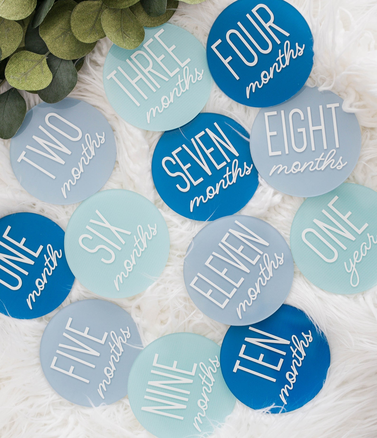 Month Baby Circles // SET of 12 Age Discs Milestone Acrylic - Etsy
