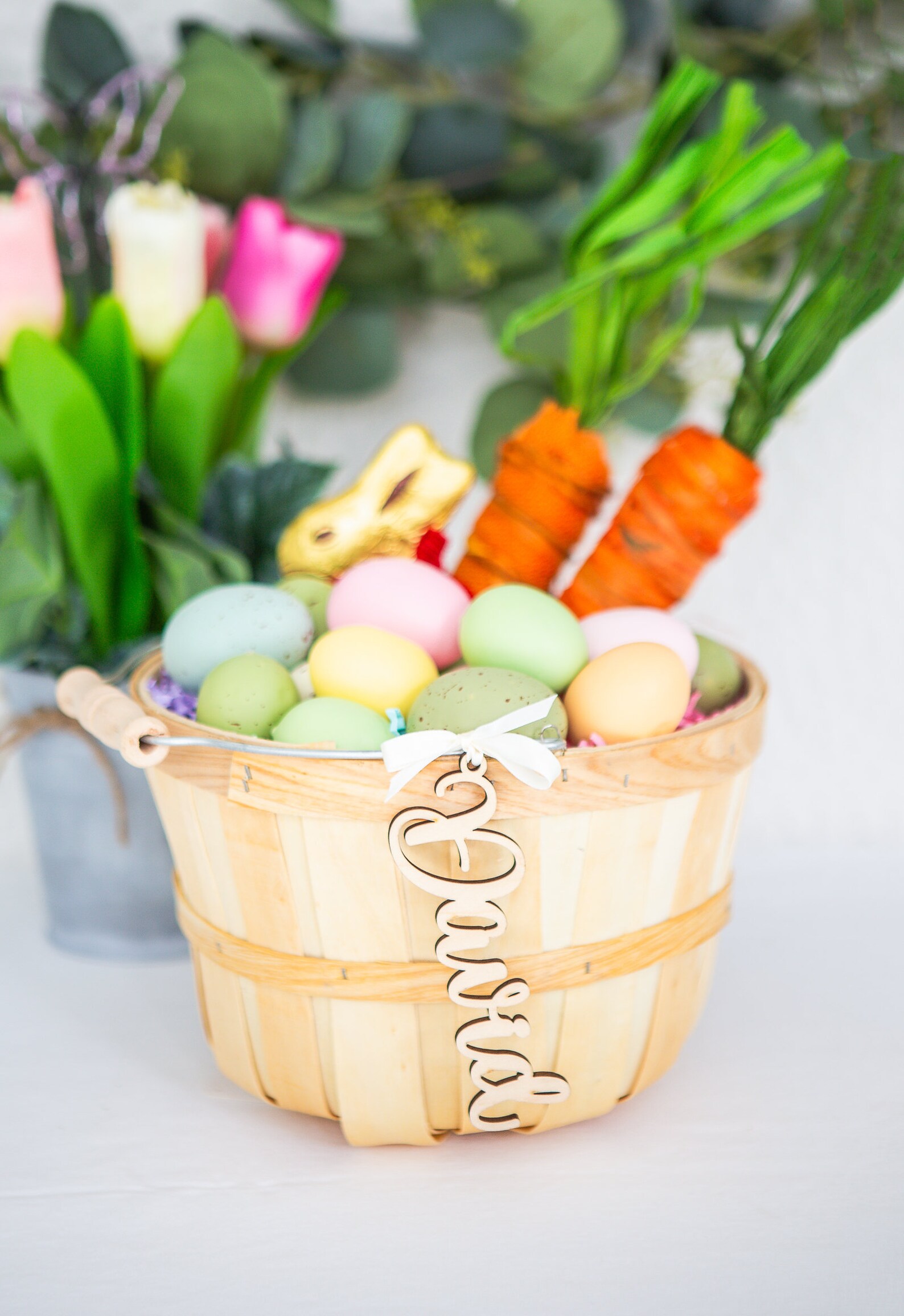 Easter Baskets With Names Wood Cutouts Kids Family - Etsy
