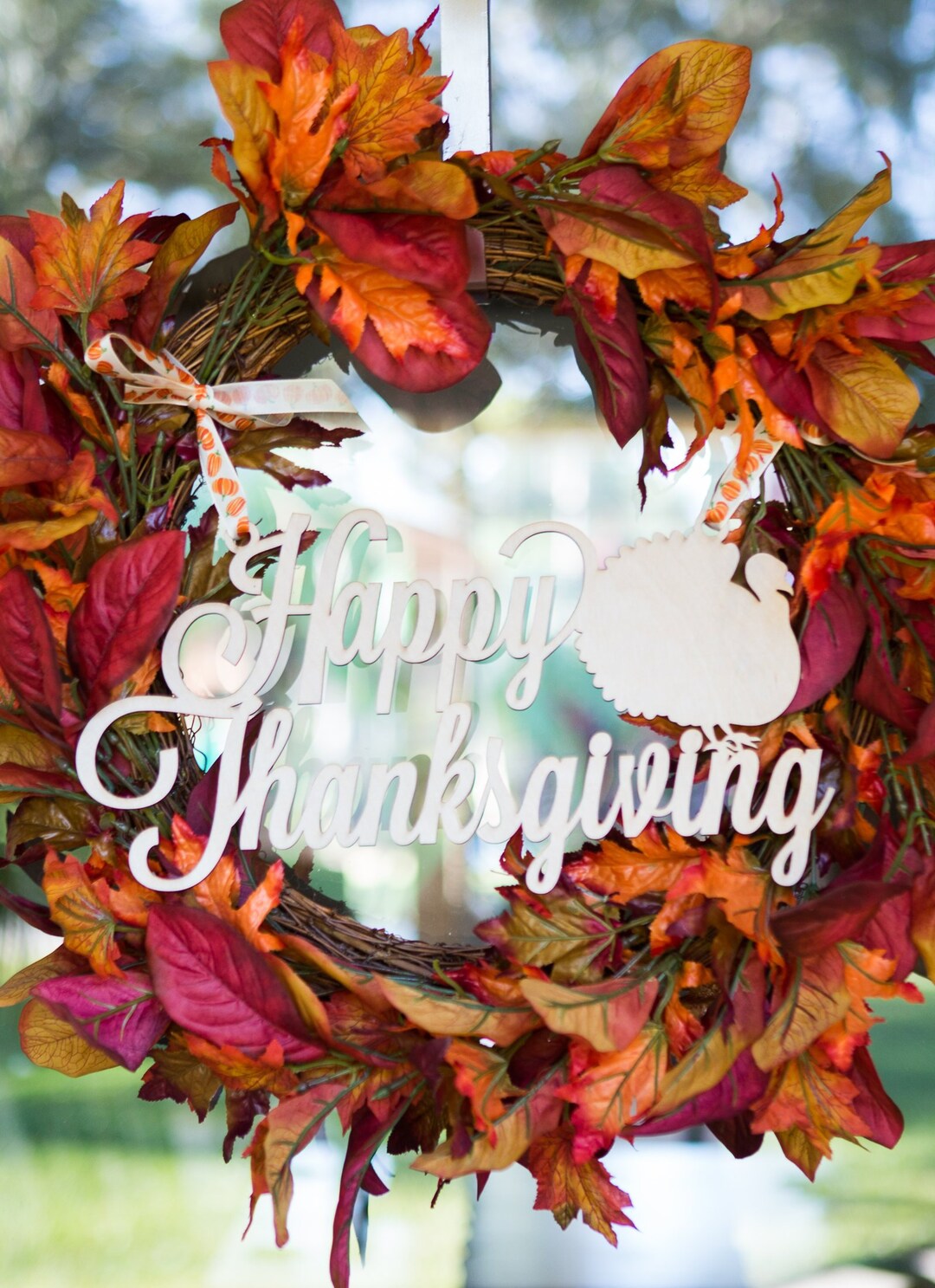 Door Wreath Sign Happy Thanksgiving Sign for Home Decor Door Sign Wood ...