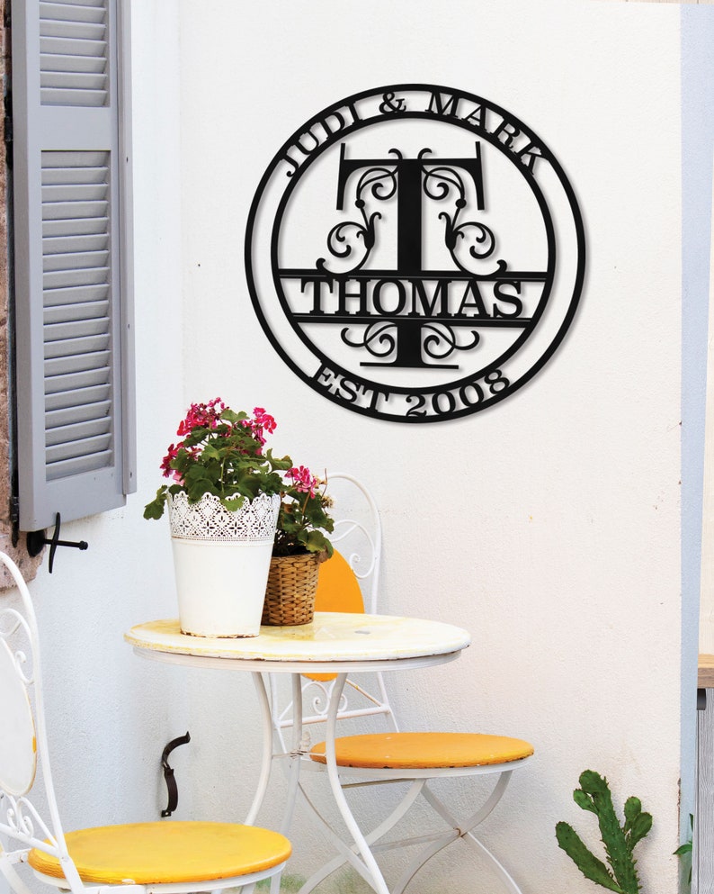 Metal Monogram Letter Sign for House Outdoor Metal Sign for | Etsy