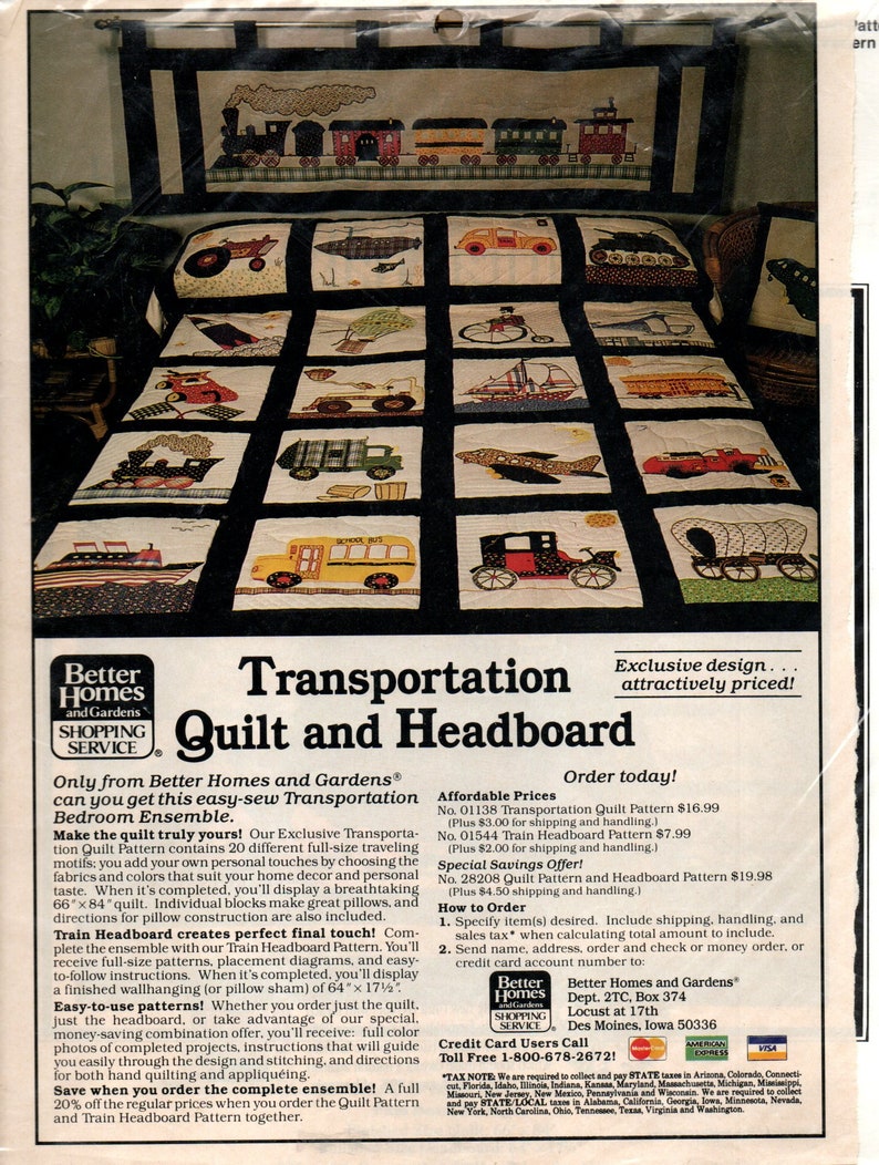 Transportation Quilt Pattern Full Size Templates Better Homes and ...